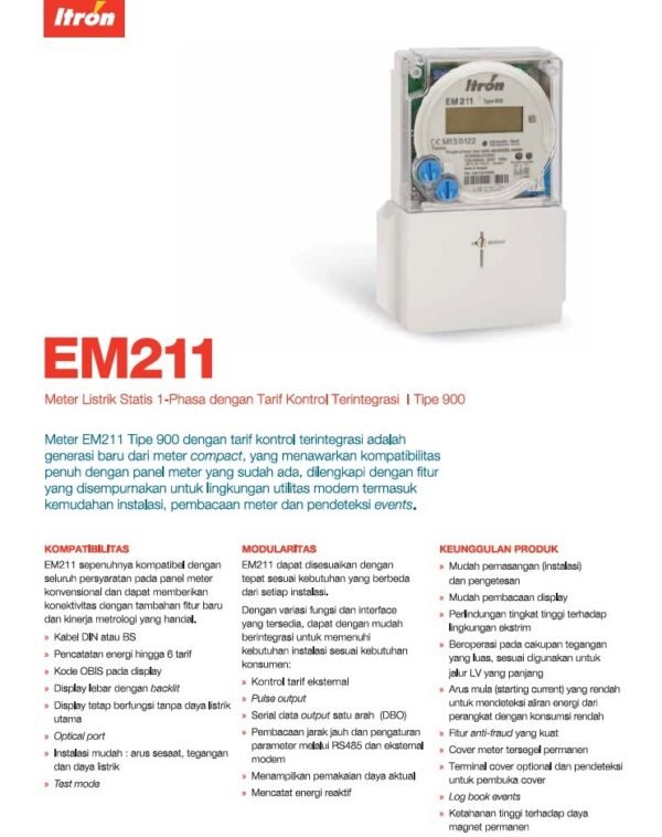 Kwh Meter Itron 1 Phase EM 211-900 - Meterin